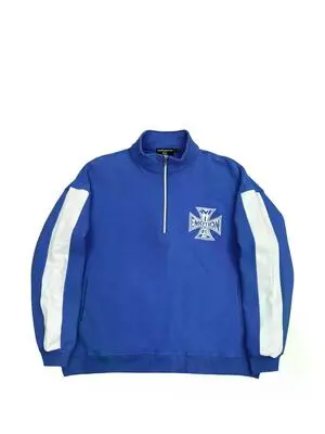 Mixed Emotion Logo-print Panelled Sweatshirt - Blue