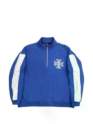 Mixed Emotion Logo-print Panelled Sweatshirt - Blue