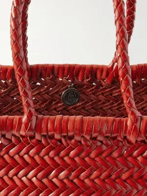 Dragon Diffusion Small Woven Leather Tote