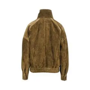 Saint Laurent Oversized Suede Leather Bomber Jacket