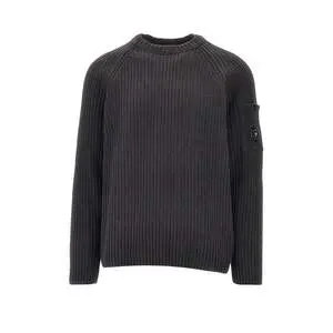 C.P. COMPANY Ribbed Cotton Chenille Weater - Black