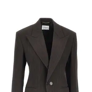 Saint Laurent Pinstriped Wool Single-breasted Jacket