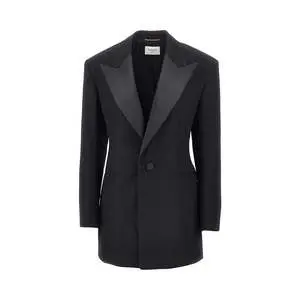 Saint Laurent Grain De Poudre Single-breasted Tuxedo Jacket