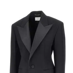 Saint Laurent Grain De Poudre Single-breasted Tuxedo Jacket