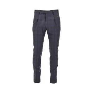 PT TORINO Check Wool Master Fit Pants - Blue