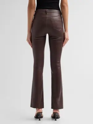 L'Agence Ruth High-rise Straight-leg Coated Jeans - Dark Java Coated