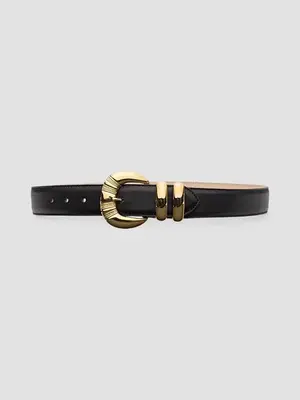 L'Agence Yarros Leather Belt - Black