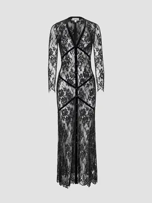 L'Agence Poesy Lace Maxi Dress - Black