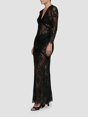 L'Agence Poesy Lace Maxi Dress