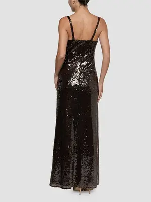 L'Agence Sayla Embellished Maxi Dress