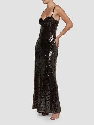 L'Agence Sayla Embellished Maxi Dress