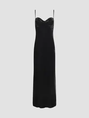 L'Agence Sayla Bias-cut Maxi Dress - Black