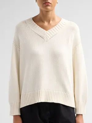 L'Agence Paxton Rib-knit Cotton Pullover Sweater