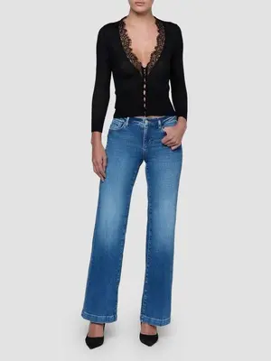 L'Agence Eluna Lace-trim Cardigan - Black