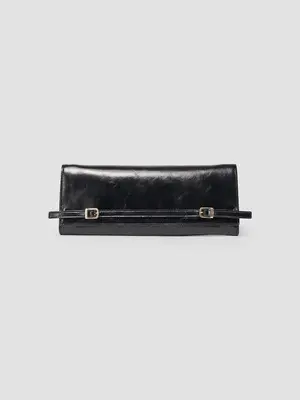 Simkhai River East West Moto Leather Clutch
