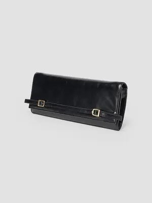 Simkhai River East West Moto Leather Clutch