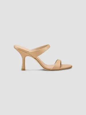 STUART WEITZMAN Nudist 85mm Leather Sandals Adobe