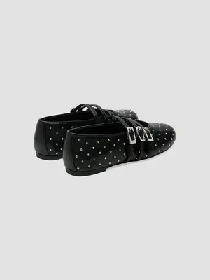 STUART WEITZMAN Sostud Studded Leather Mary Janes - Black