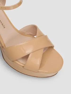 STUART WEITZMAN Dayna 80mm Patent Leather Platform Sandals - Adobe