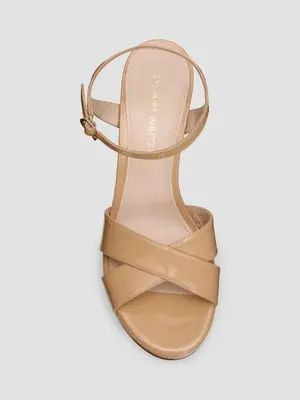 STUART WEITZMAN Dayna 80mm Patent Leather Platform Sandals - Adobe