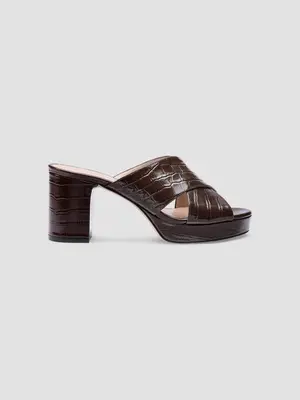 STUART WEITZMAN Dayna 80mm Leather Platform Sandals Walnut