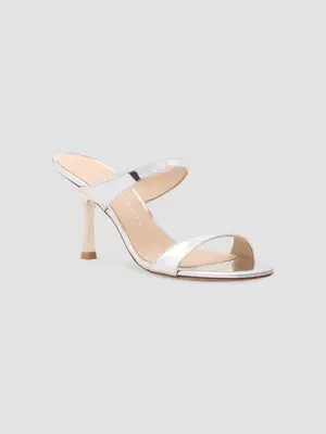 STUART WEITZMAN Nudist 85mm Patent Leather Sandals - Silver