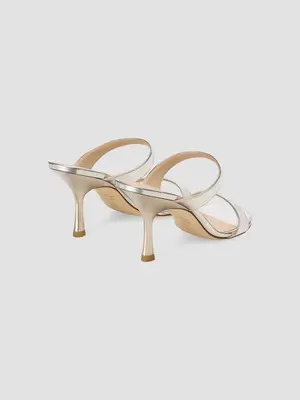STUART WEITZMAN Nudist 85mm Patent Leather Sandals - Silver