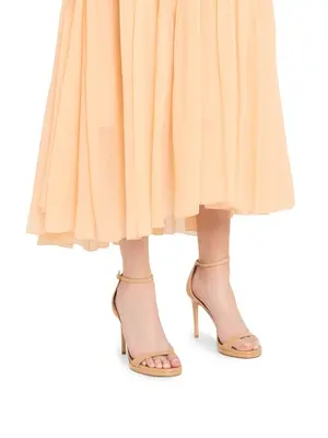 STUART WEITZMAN Nudist 100mm Patent Leather Sandals - Adobe