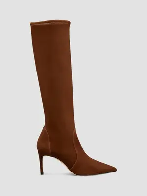 STUART WEITZMAN Stuart Power 75 75mm Suede Boots Deep Coffee