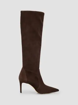 STUART WEITZMAN Power 75 75mm Suede Boots - Midnight Espresso