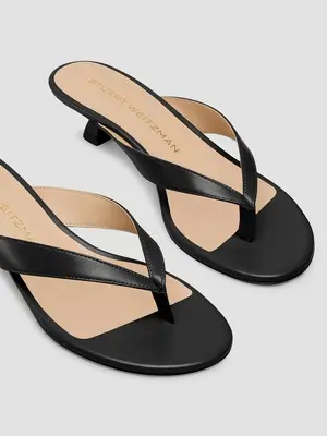 STUART WEITZMAN Rio Sleek 35mm Leather Sandals - Black