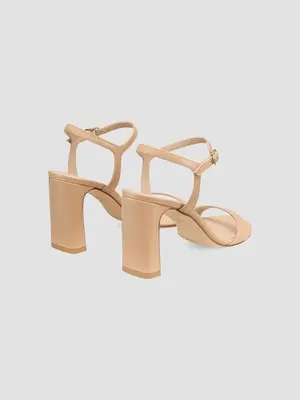 STUART WEITZMAN Babette 85mm Leather Sandals - Adobe