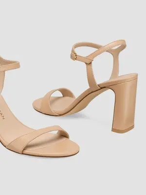 STUART WEITZMAN Babette 85mm Leather Sandals - Adobe
