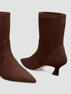 STUART WEITZMAN Vinnie 50mm Suede Ankle Boots - Walnut