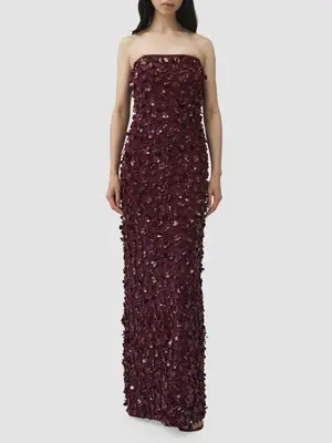 Simkhai Serafina Embellished Strapless Column Gown - Fig