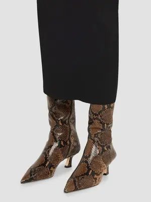 STUART WEITZMAN Vinnie 50mm Snake-embossed Leather Knee-high Boots