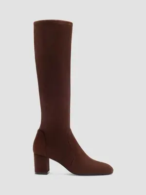 STUART WEITZMAN Lucie 60mm Suede Knee-high Boots - Walnut