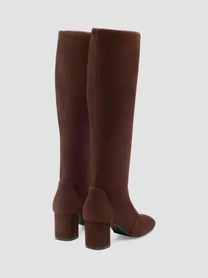 STUART WEITZMAN Lucie 60mm Suede Knee-high Boots - Walnut