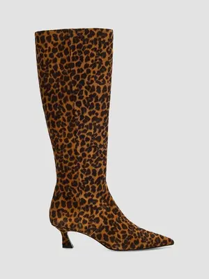 STUART WEITZMAN Vinnie 50mm -print Suede Knee-high Boots - Leopard