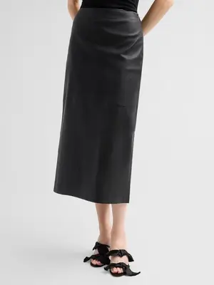 Simkhai Raven Leather Pencil Skirt