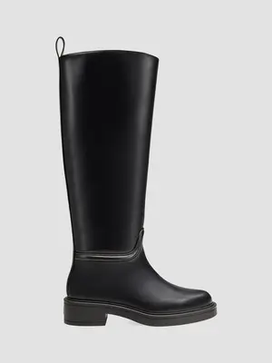 STUART WEITZMAN Celia Leather Riding Boots - Black