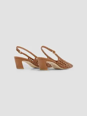 STUART WEITZMAN Stassi 50mm Leather Slingback Pumps - Boho Tan
