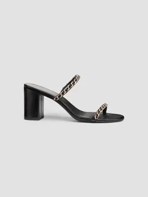 STUART WEITZMAN Soluxe 75mm Chain-strap Leather Sandals - Black