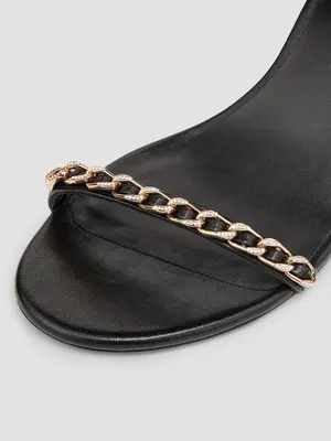 STUART WEITZMAN Soluxe 75mm Chain-strap Leather Sandals - Black