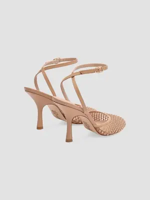 STUART WEITZMAN Bareitall Shine 100mm Crystal-embellished Mesh Pumps