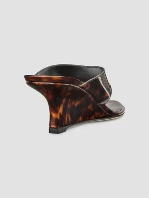 STUART WEITZMAN 50mm Vinnie Printed Patent Leather Wedge Sandals