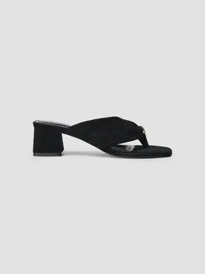 Simkhai Stella 50mm Suede Sandals - Black