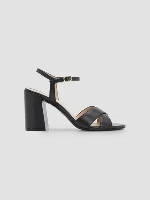 STUART WEITZMAN Alyssa 85mm Leather Block Sandals - Black