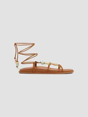 STUART WEITZMAN Majorca Beaded Suede Wrap Sandals