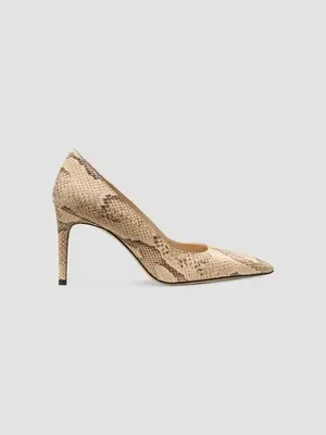 STUART WEITZMAN Power 85mm Snakeskin-print Leather Pumps